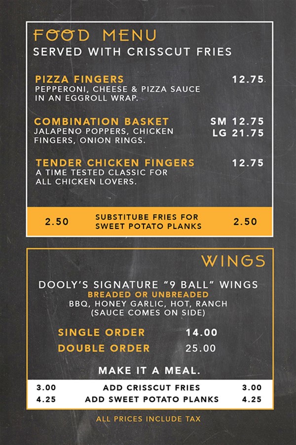 Pub Menu